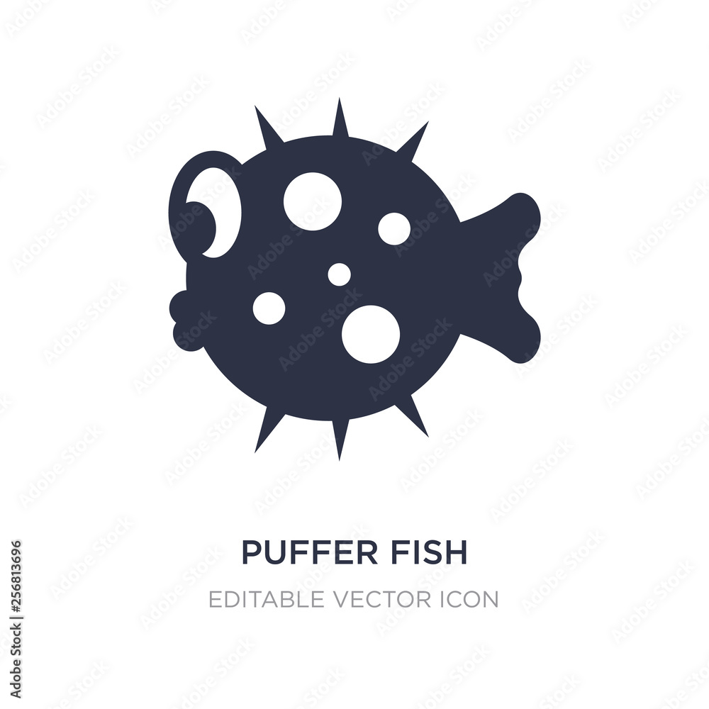 puffer fish icon on white background. Simple element illustration from ...