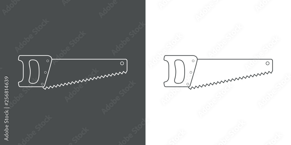 Icono plano lineal serrucho en gris y blanco Stock Vector | Adobe Stock