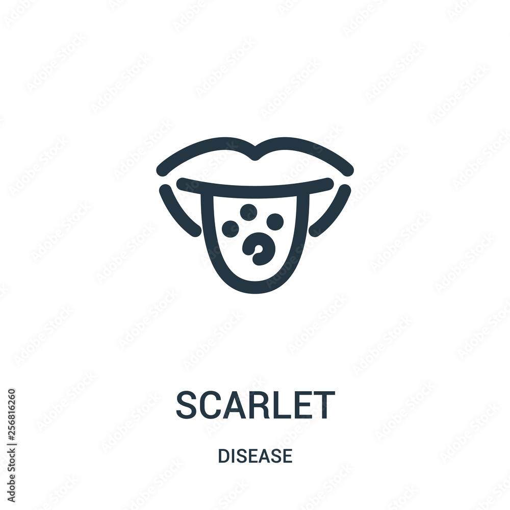 scarlet icon vector from disease collection. Thin line scarlet outline ...