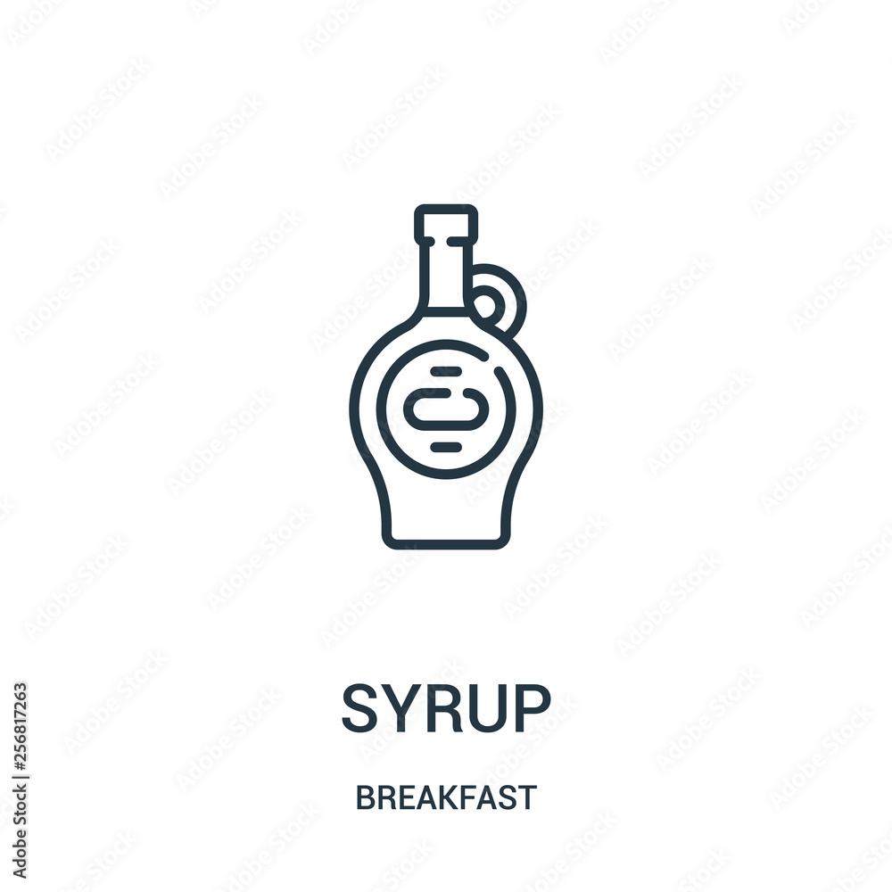 syrup icon vector from breakfast collection. Thin line syrup outline ...
