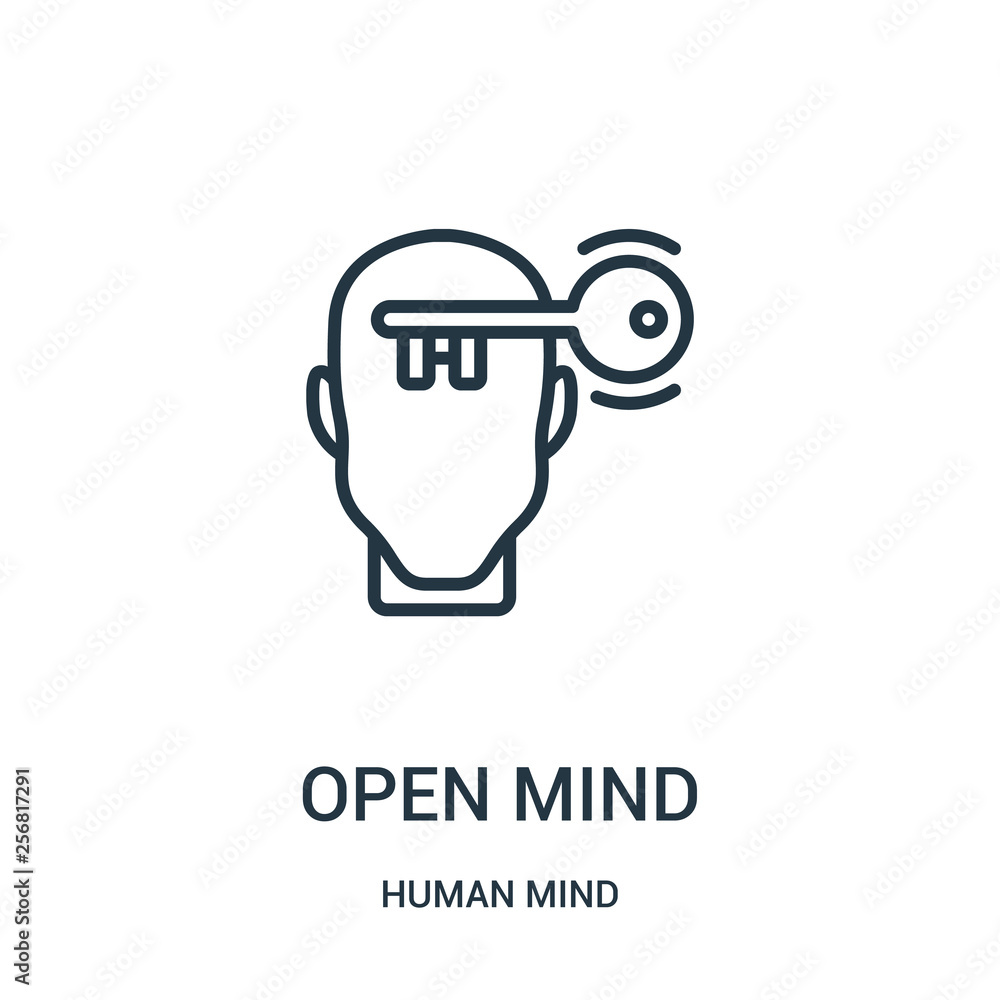 open mind icon vector from human mind collection. Thin line open mind outline icon vector ...