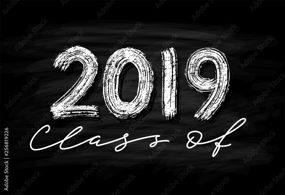 Class of 2018. Hand drawn brush lettering Graduation logo. Template for ...