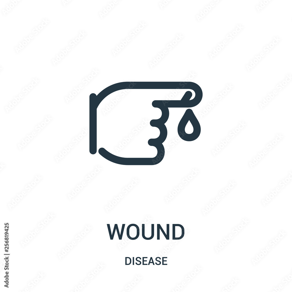 wound icon vector from disease collection. Thin line wound outline icon ...