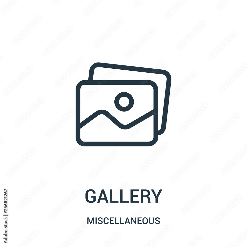 gallery icon vector from miscellaneous collection. Thin line gallery ...