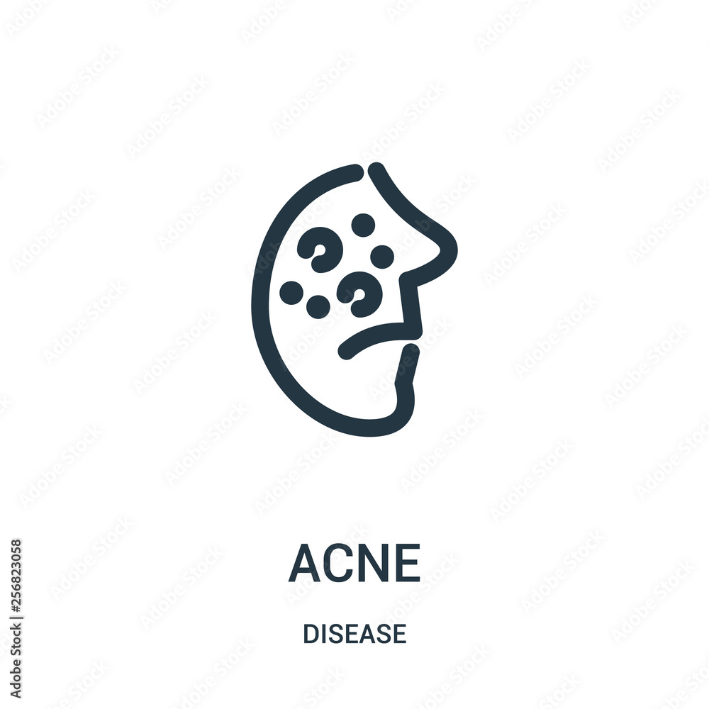 acne icon vector from disease collection. Thin line acne outline icon ...