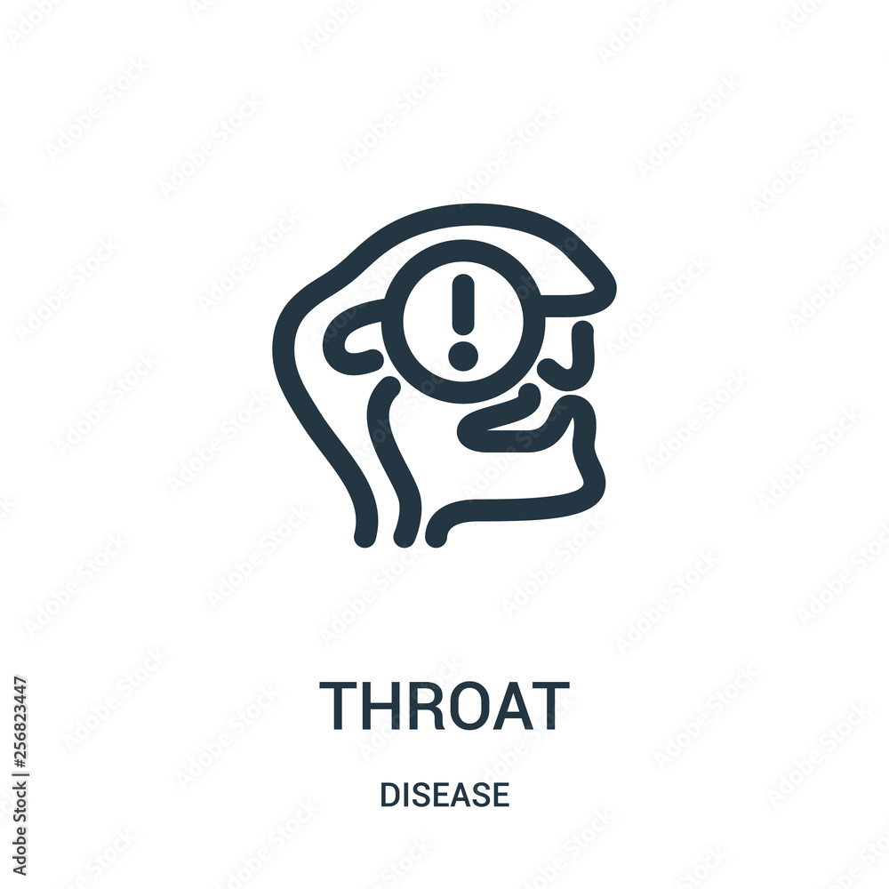 throat icon vector from disease collection. Thin line throat outline ...