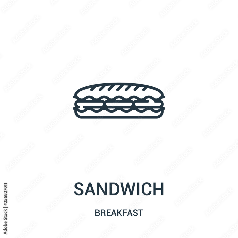 sandwich icon vector from breakfast collection. Thin line sandwich ...