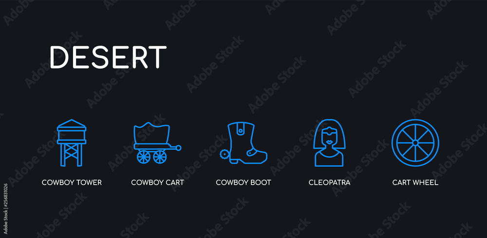 5 outline stroke blue cart wheel, cleopatra, cowboy boot, cowboy cart ...