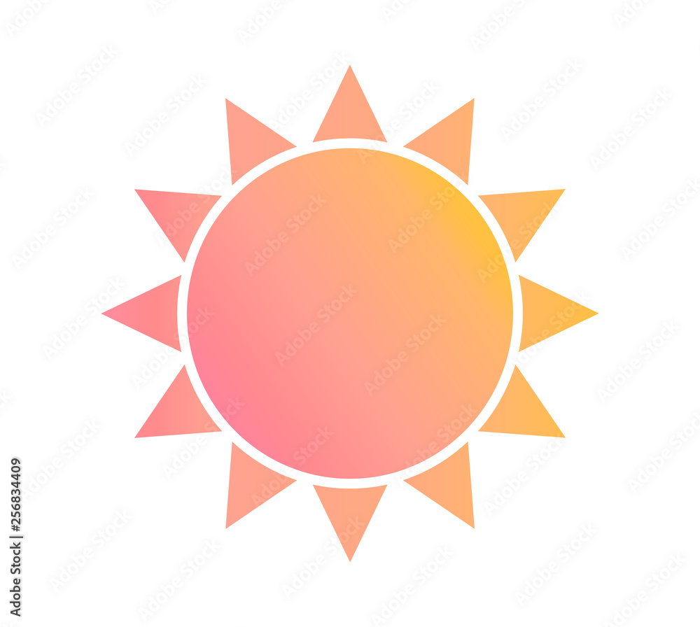 Pastel color gradient sun icon. Stock Vector | Adobe Stock