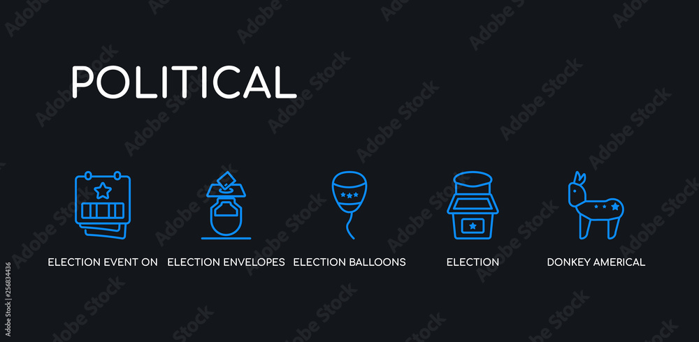 5 outline stroke blue donkey americal political, election, election ...