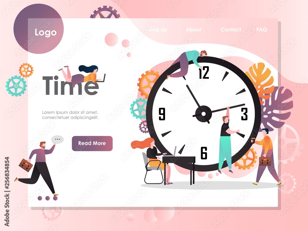 Time vector website landing page design template Stock Vector | Adobe Stock