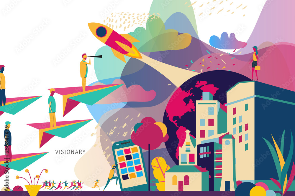 Minimalist Design Vector - Visionary leadership concept. Vision concept ...