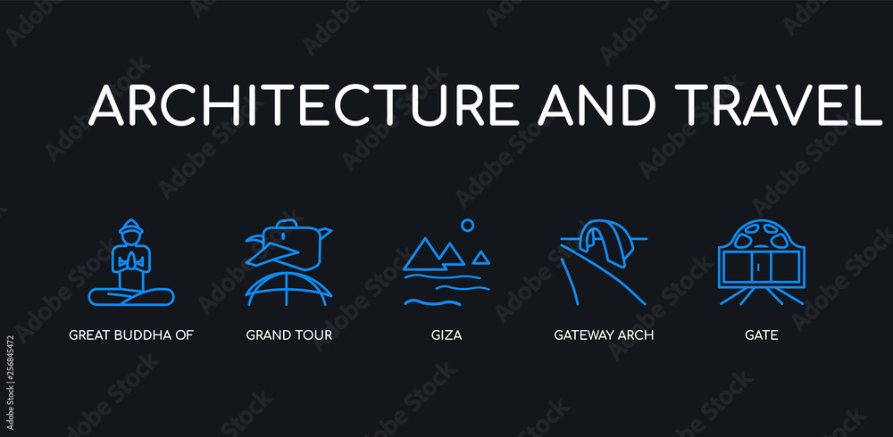 5 outline stroke blue gate, gateway arch, giza, grand tour, great ...