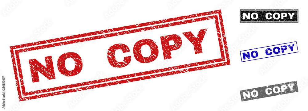 Grunge NO COPY rectangle stamp seals isolated on a white background ...
