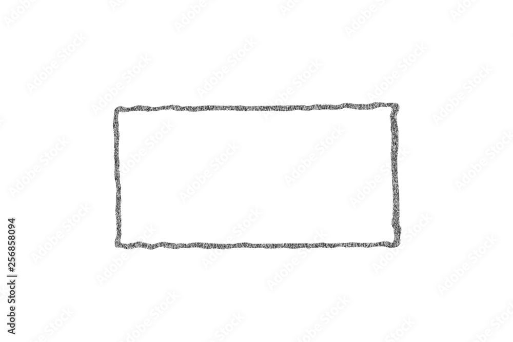 Handwritten frame on white background. Crayon frame. 手書きの枠 クレヨンの枠 Stock ...