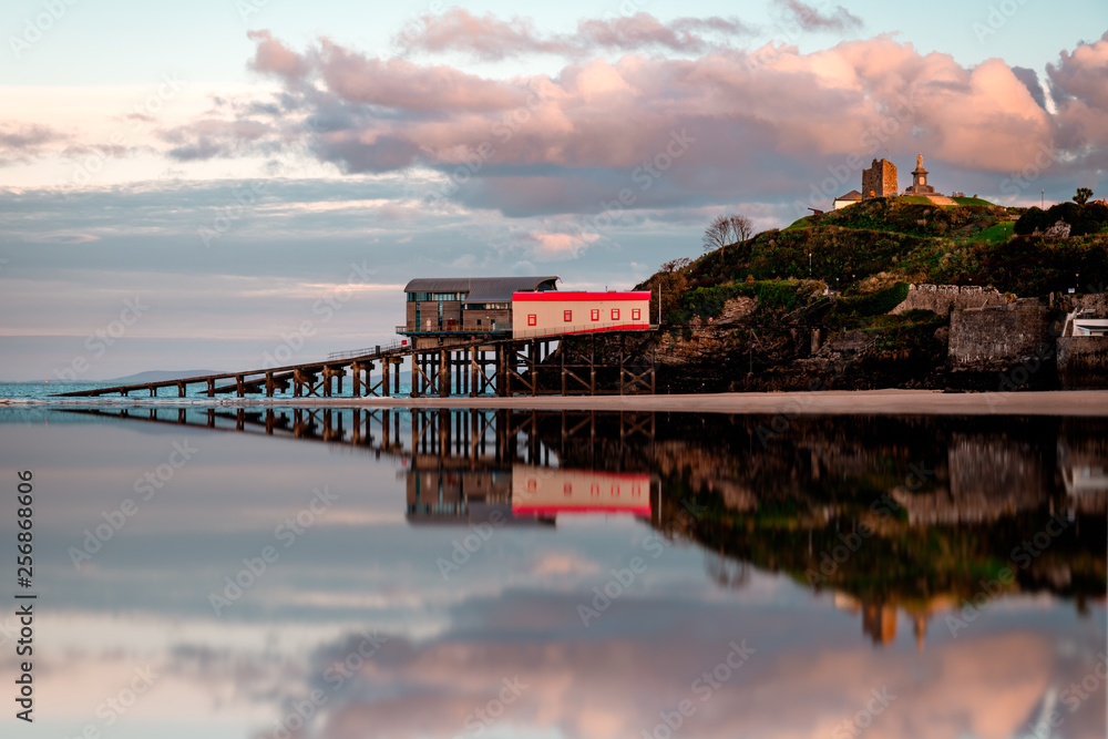 Llifeboat station and slipway at the coastal resort of Tenby in Wales ...