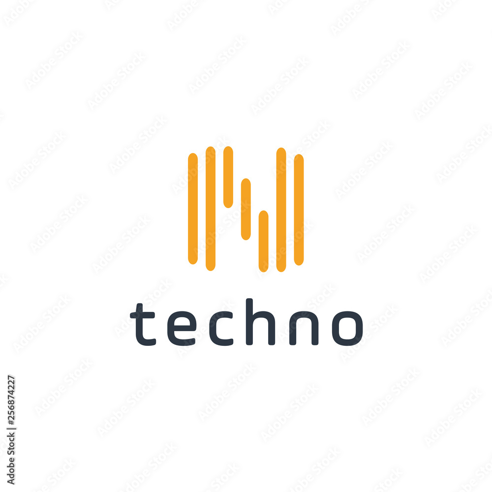 Technology logo simple tech design with innitial N. Vector creative ...