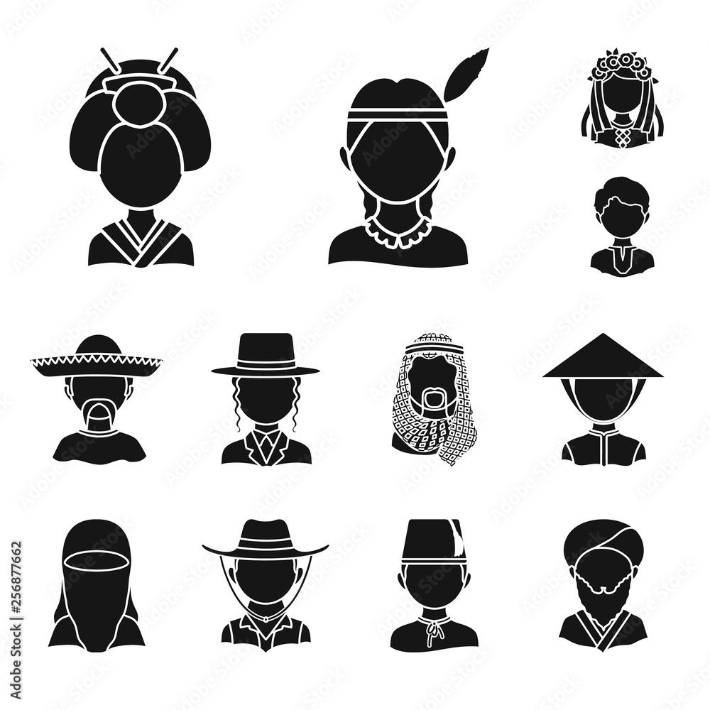 Vector design of person and culture symbol. Collection of person and ...