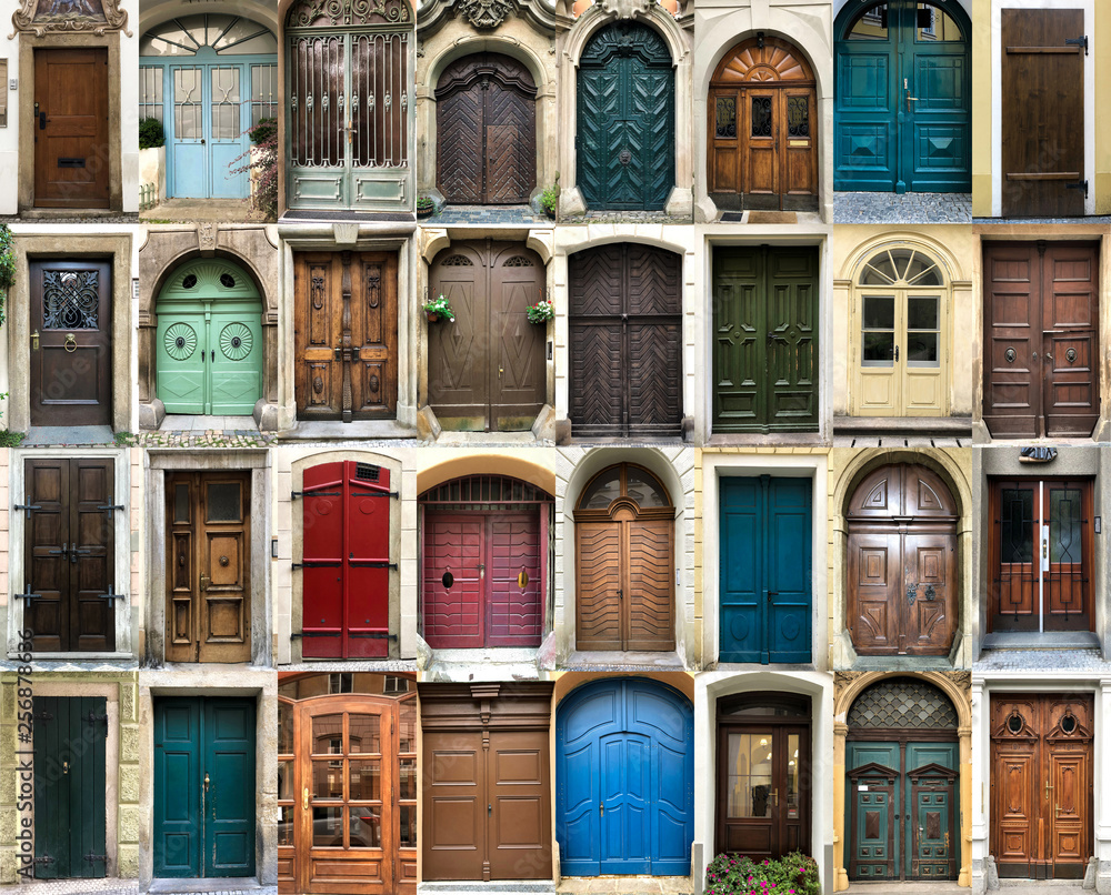 Vintage doors collage Stock Photo | Adobe Stock