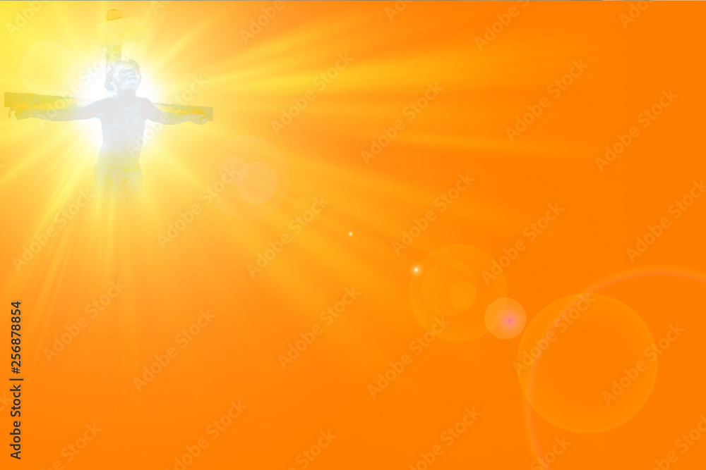 Jesus Christ in the sky at sunset with glow of divine light _ Jesus ...