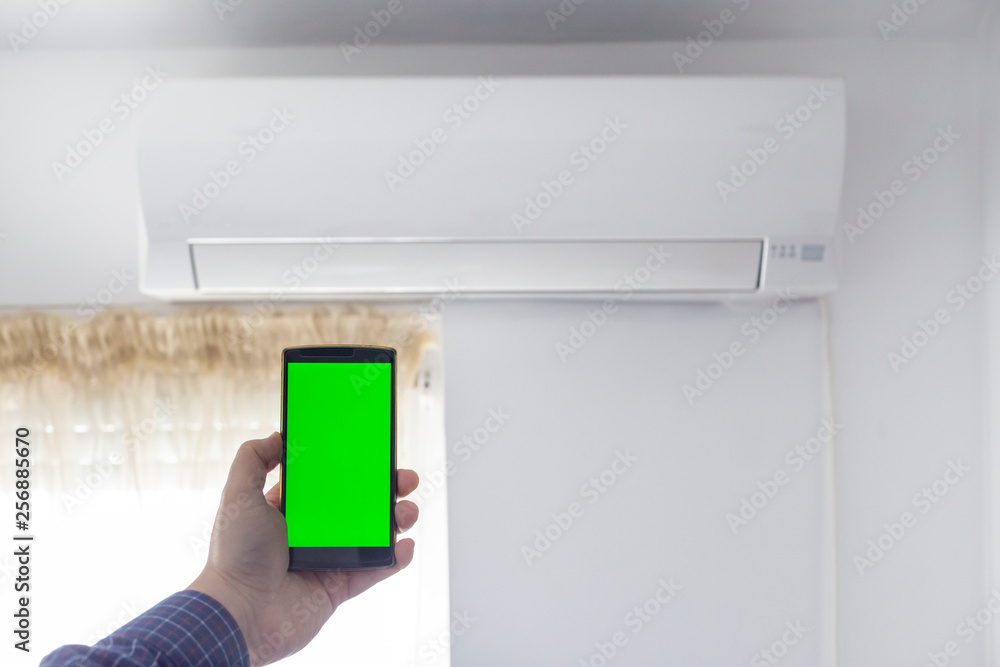 Smart air conditioner control concept Stock Photo | Adobe Stock