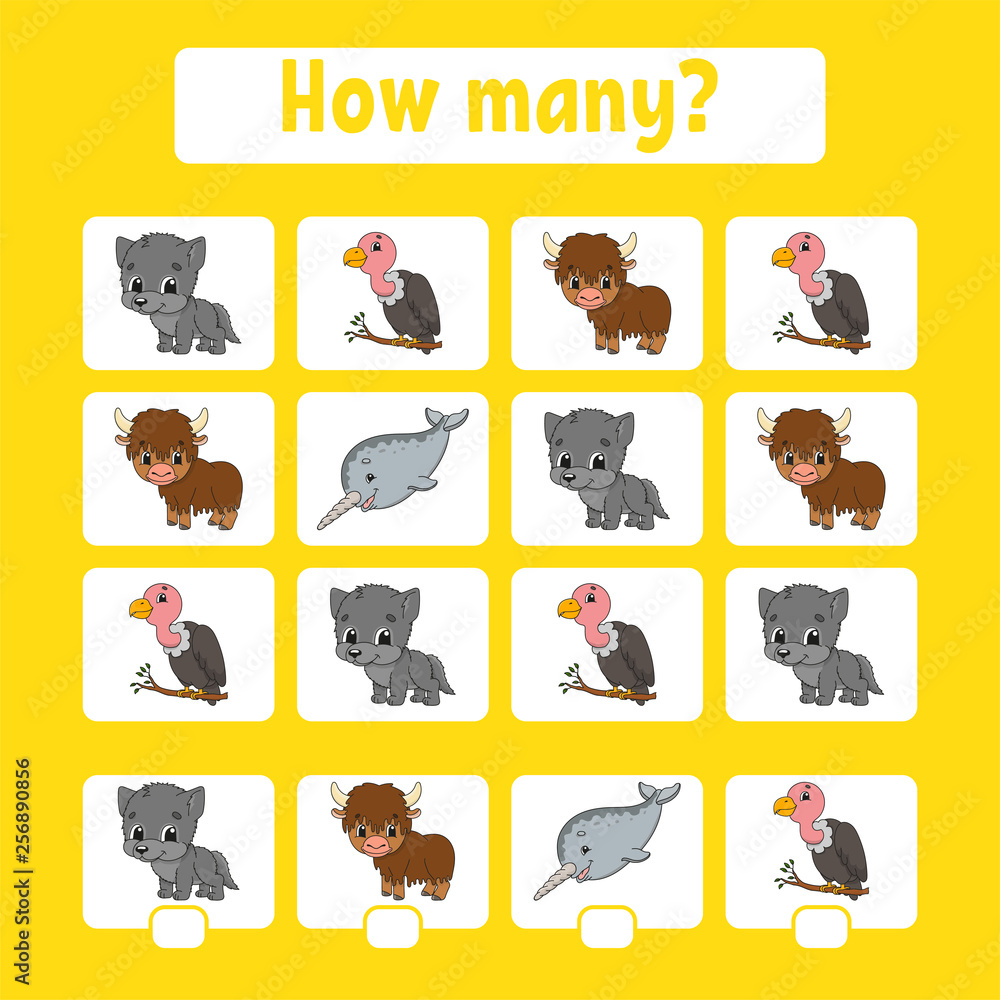 Counting game for children of preschool age. Learning mathematics. How ...
