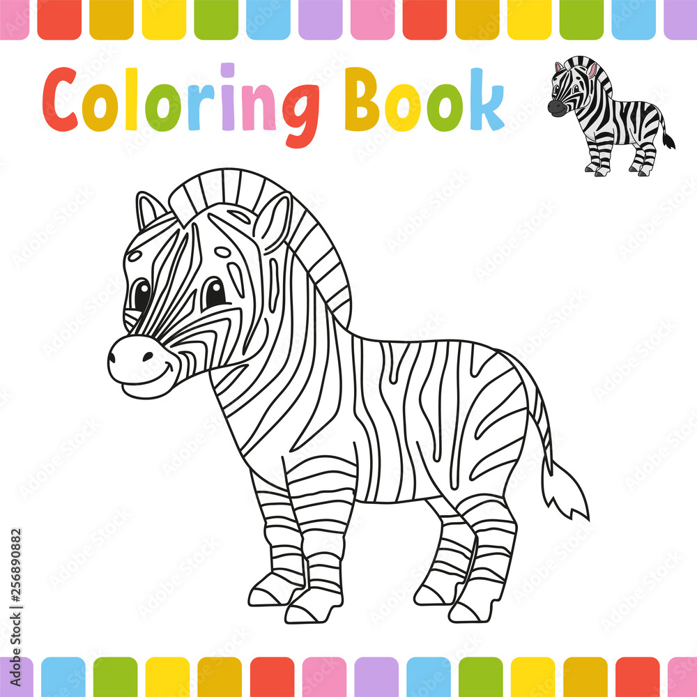 Coloring book pages for kids. Cute cartoon vector illustration. Stock ...