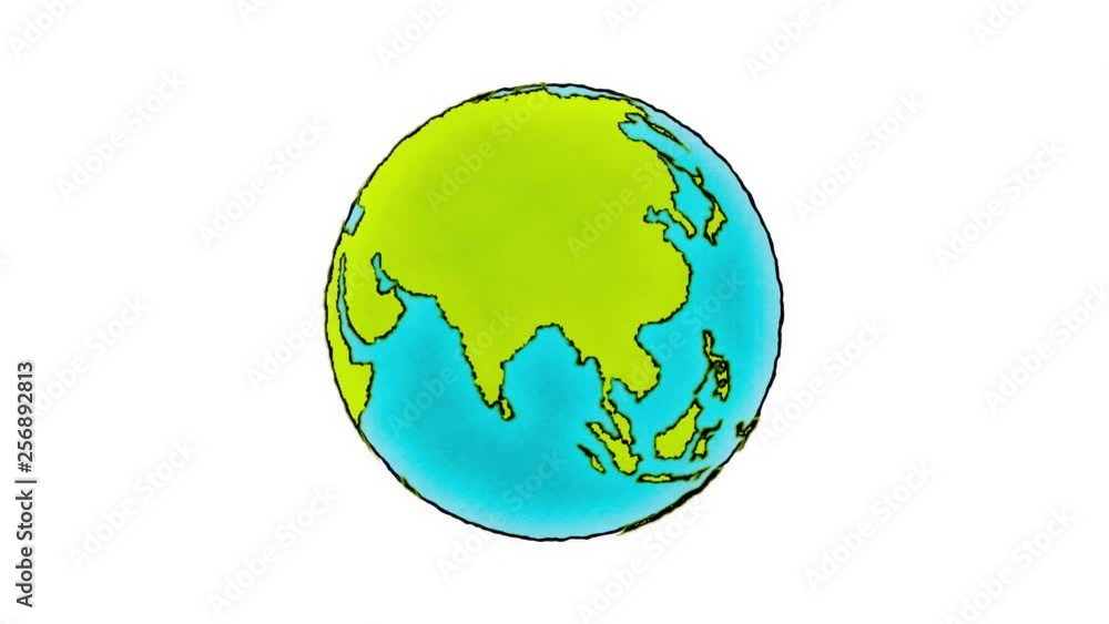Cartoon planet earth spinning Stock Video | Adobe Stock