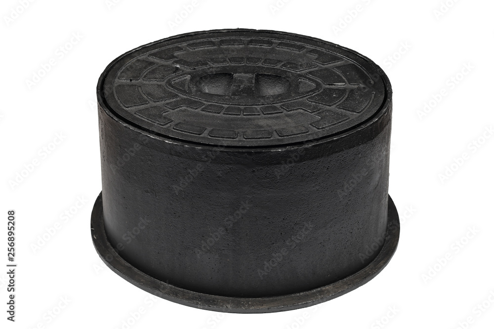 Black Oval Hydrant Cap For Underground Water Supply System Isolated On ...