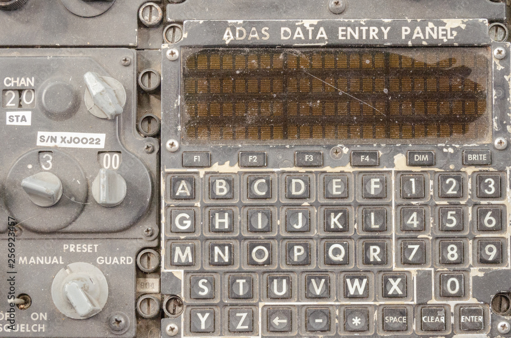 Old ADAS Data Entry Panel in Airplane Cockpit Stock Photo | Adobe Stock
