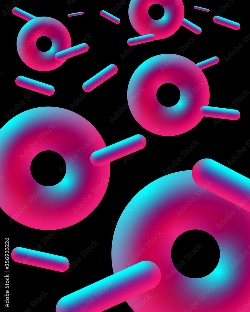 circle and strip geometry with colorful gradirnt Stock Vector | Adobe Stock