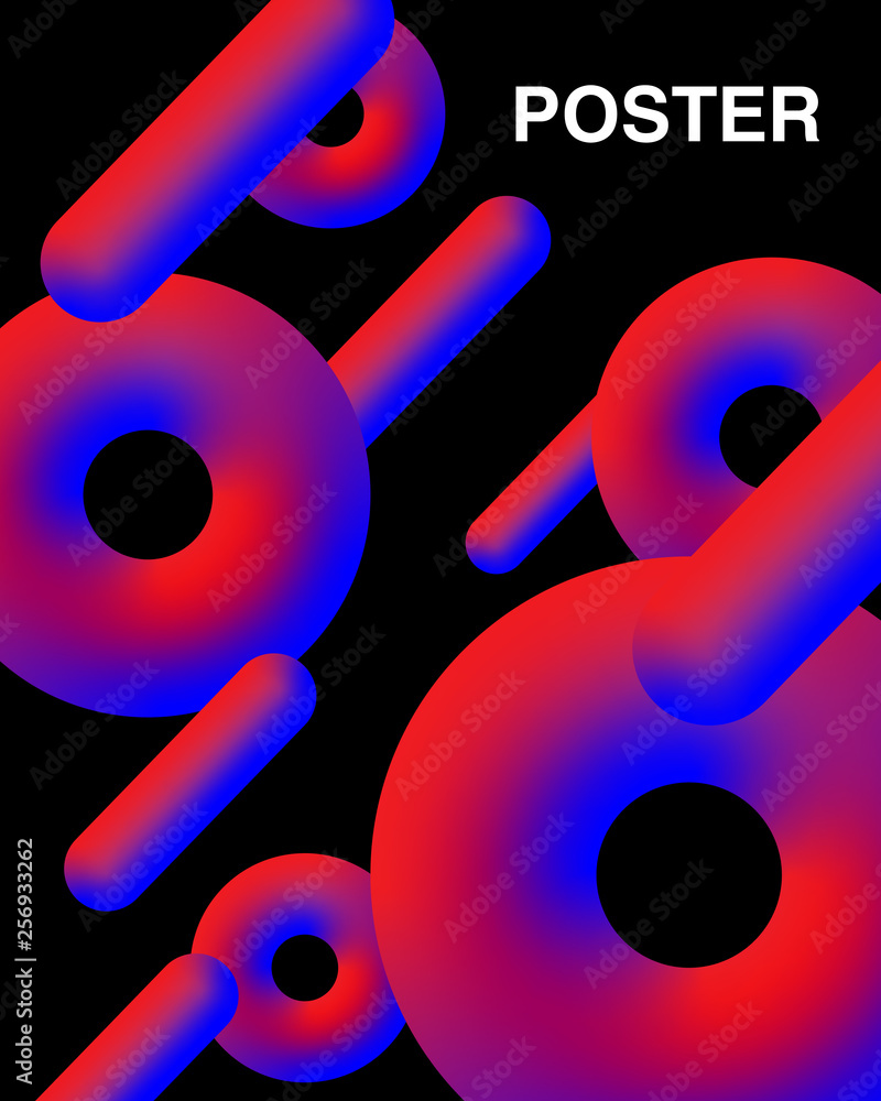 circle and strip geometry with colorful gradirnt Stock Vector | Adobe Stock