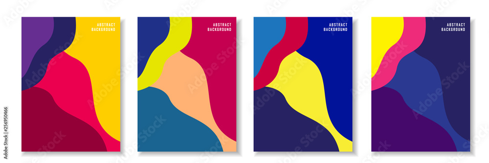 set of abstract geometric shape background for flyer, cover, poster ...