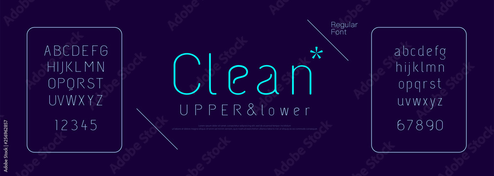 Abstract rounded thin line font minimal alphabet. modern fonts and ...