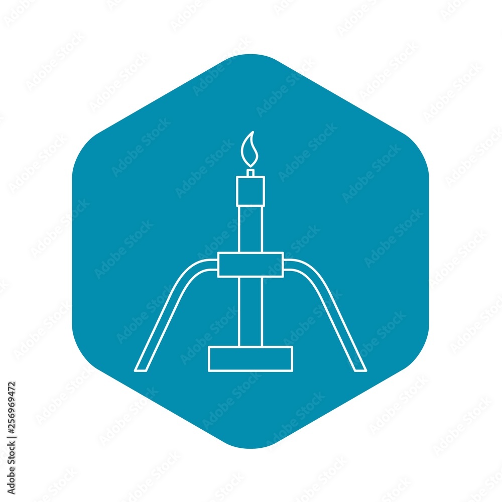 Burning oil gas flare icon. Outline illustration of burning oil gas ...