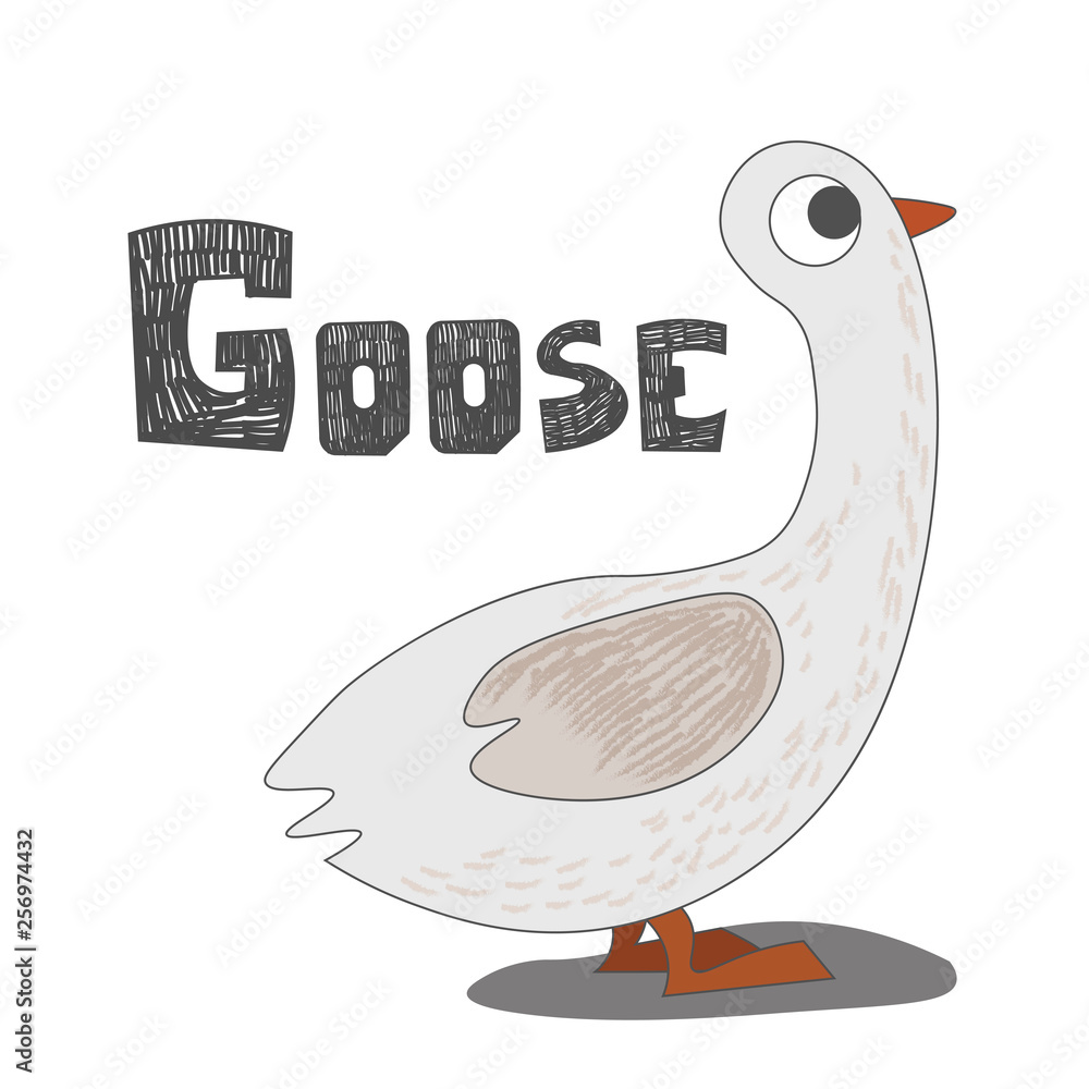 Letter G uppercase cute children colorful zoo and animals ABC alphabet ...