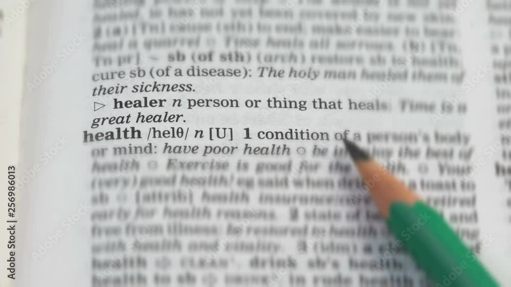 Health, pencil pointing word on vocabulary in english, healthcare and ...