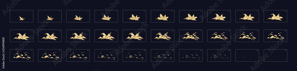dust explosion effect. Fire animation, effect, sprites, vector frames ...