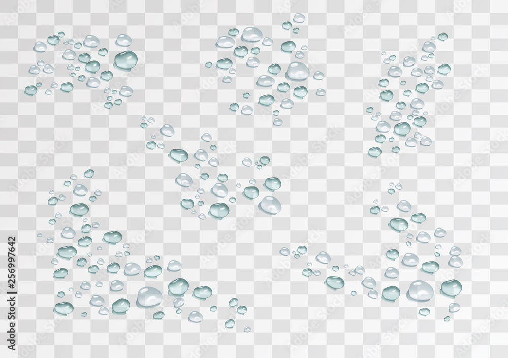 vector bubbles, water drops in realistic volumetric style. sets of blue ...