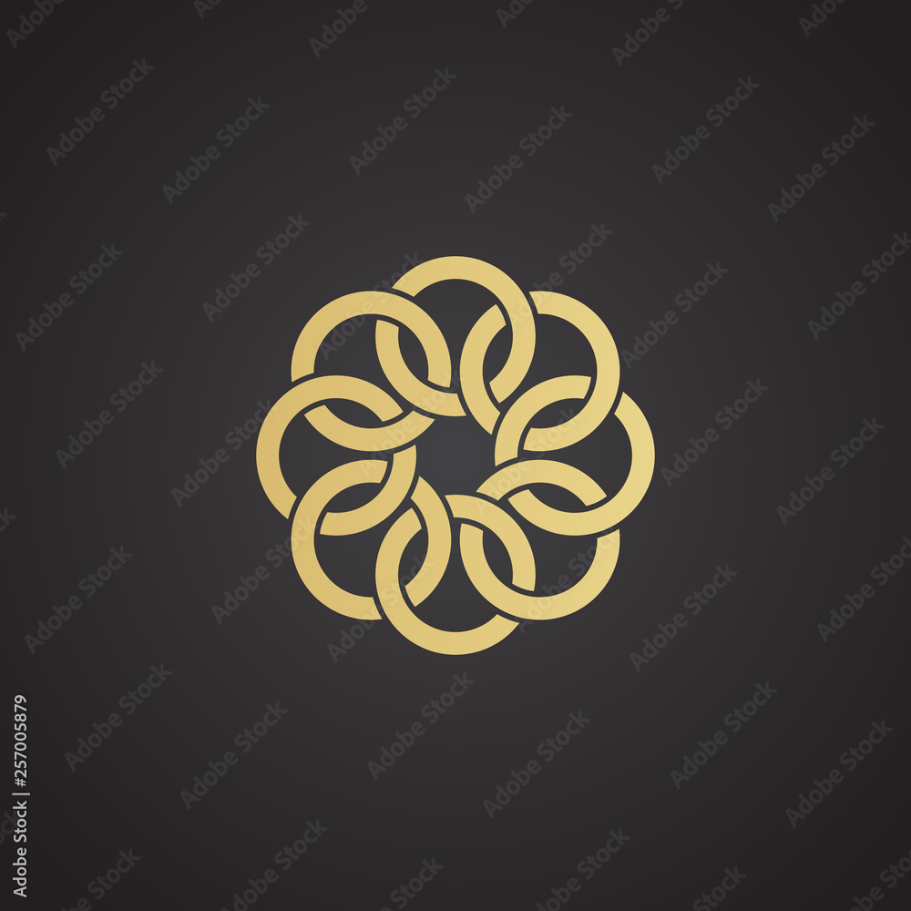 Vector logo design of interlocking rings Stock Vector | Adobe Stock