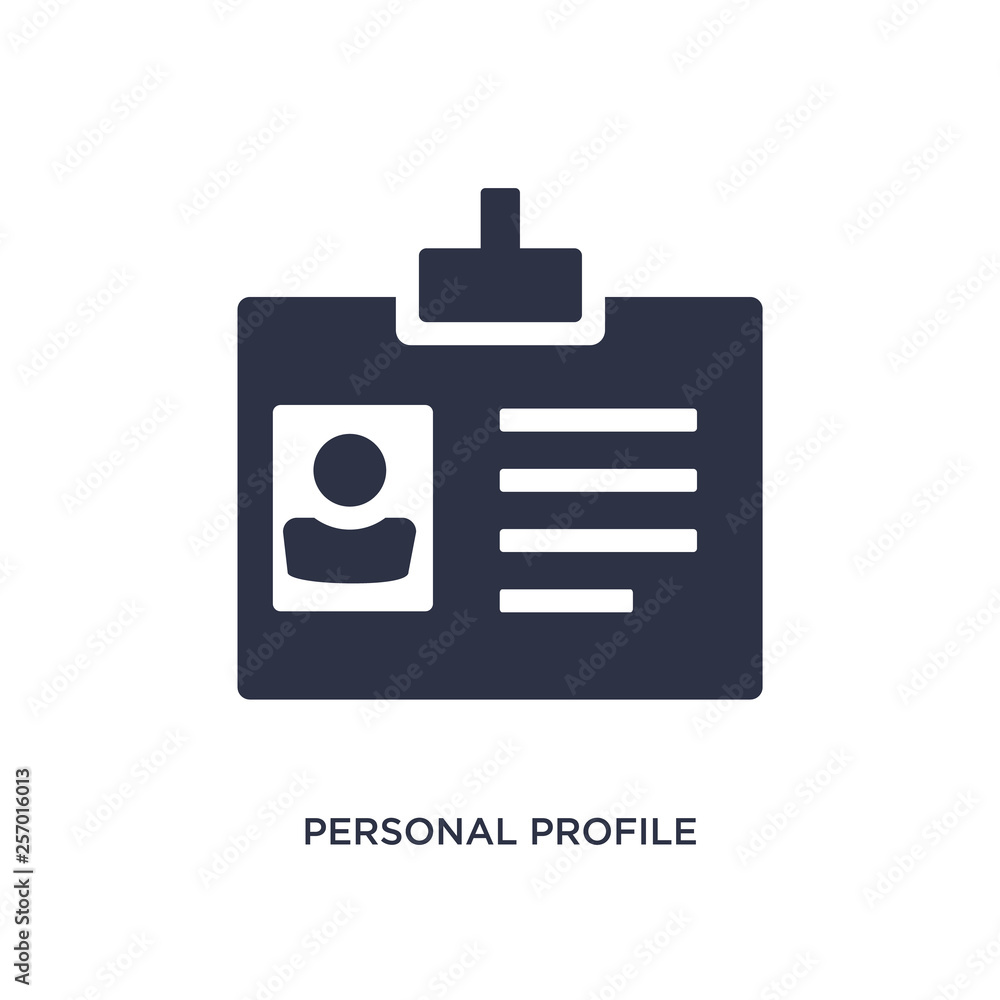 personal profile icon on white background. Simple element illustration ...