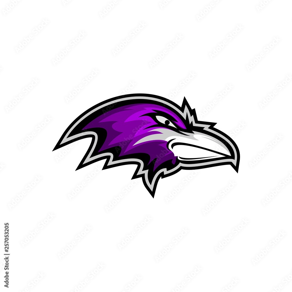 raven head logo sport Stock Vector | Adobe Stock