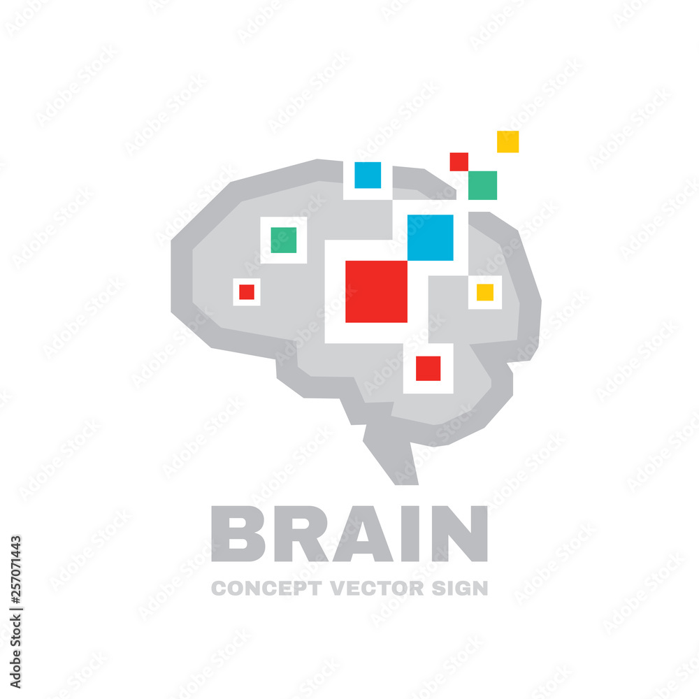 Human brain - business vector logo template concept illustration ...