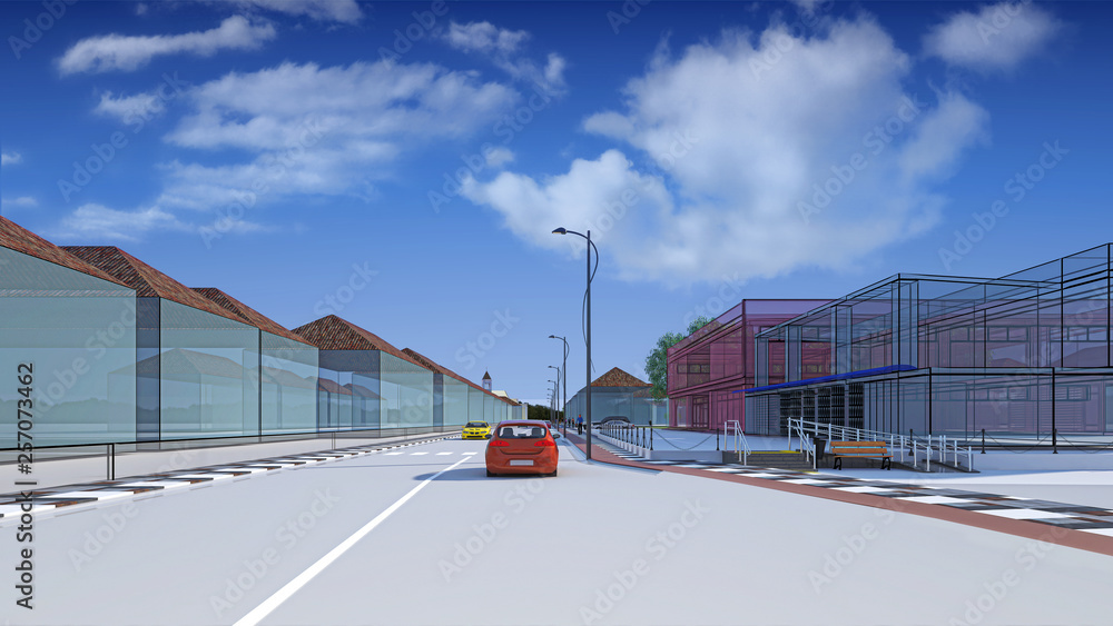 Architectural engineering design of urban street in city center using ...