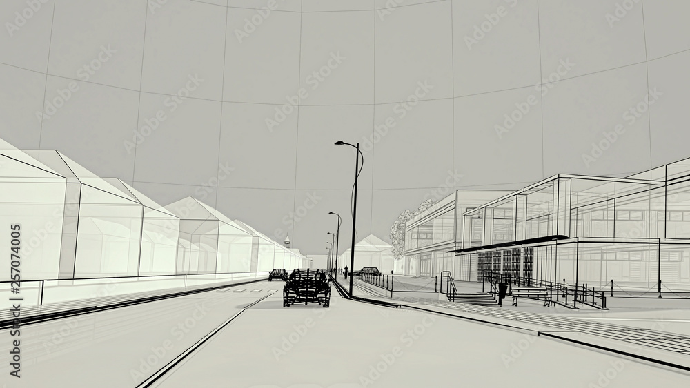 Architectural engineering design of urban street in city center using ...