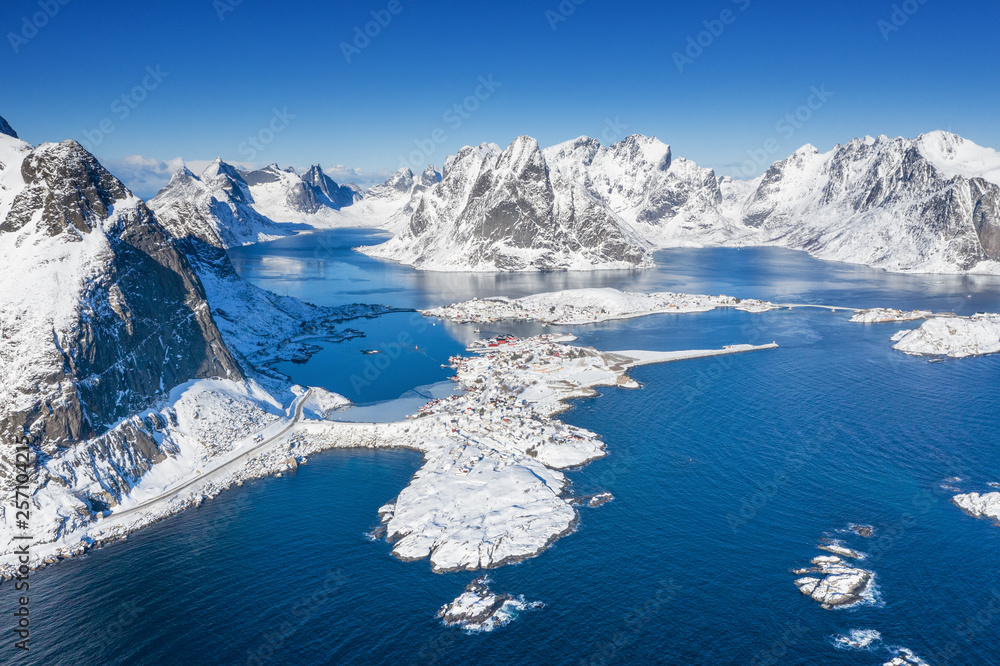 UNESCO world heritage site - the Lofoten islands in Nordland in Norway ...