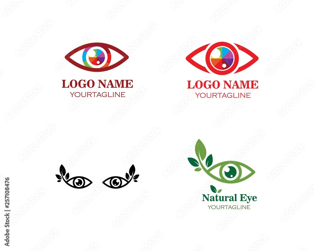nature Eye with leaves icon Logo vector Template Stock Vector | Adobe Stock