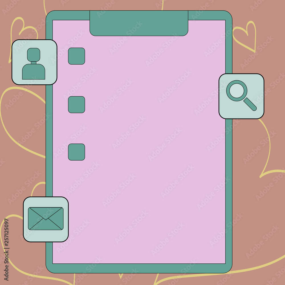 Clipboard with Tick Box and 3 Apps Icons for Assessment, Updates ...