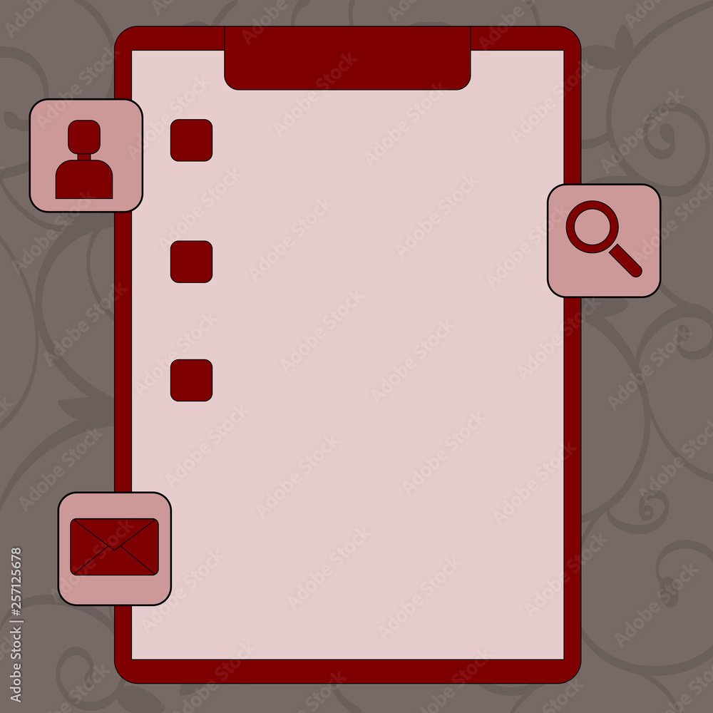 Clipboard with Tick Box and 3 Apps Icons for Assessment, Updates ...