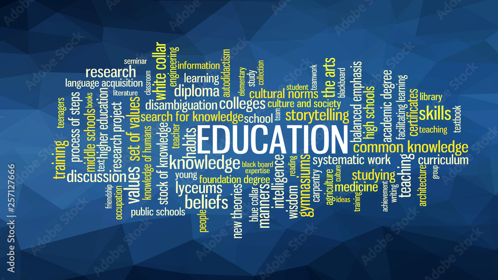 Education Word Cloud Concept Illustration Vector Stock Vector Adobe